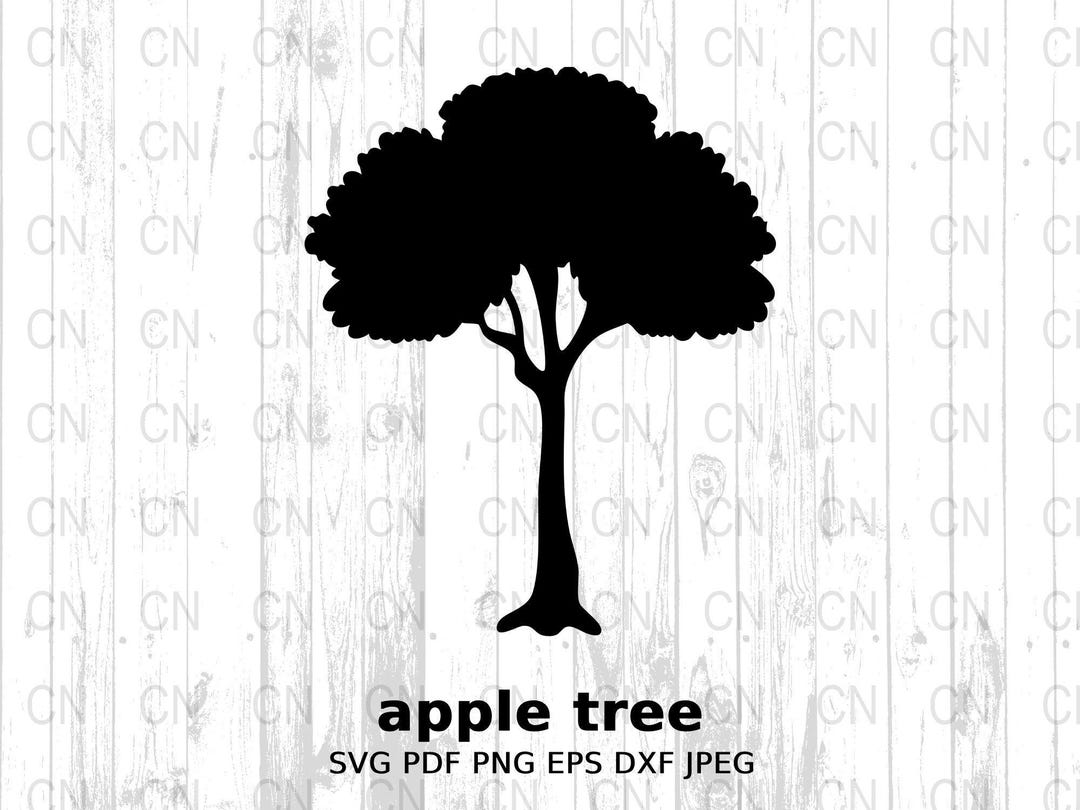 Apple Tree Silhouette, Apple Tree SVG, Fruit Tree Silhouette, Nature ...