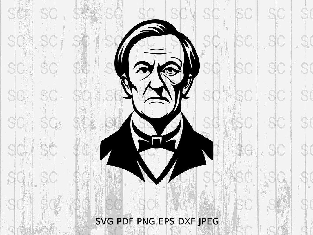 Richard Wagner Silhouette SVG, Composer Clipart, Classical Music Icon ...