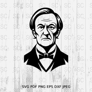 Richard Wagner Silhouette SVG, Composer Clipart, Classical Music Icon ...