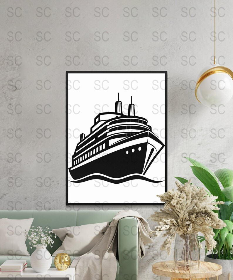 Silueta de crucero SVG, clipart de transatlántico, vector marítimo ...