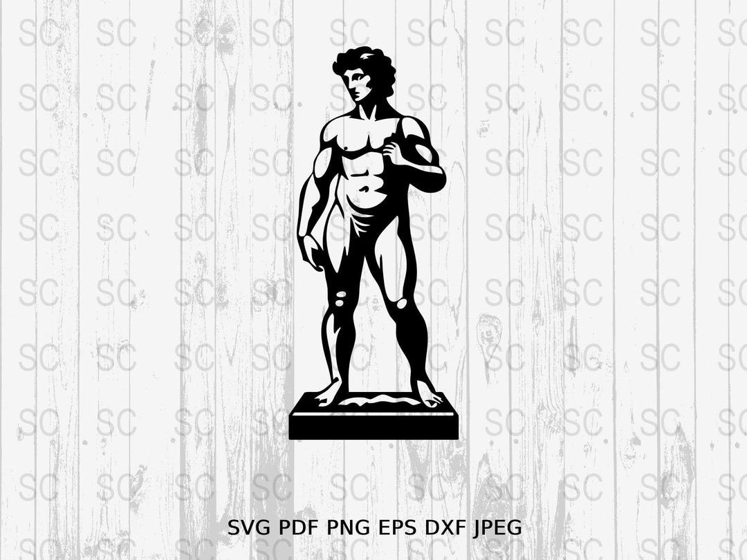 David by Michelangelo Silhouette SVG, Renaissance Sculpture Clipart ...