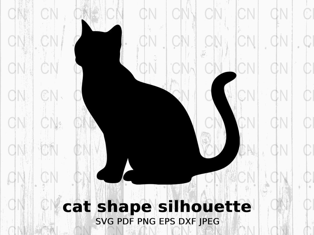 Cat Shape Silhouette SVG, Animal Clipart, Cat Vector, Feline Outline ...