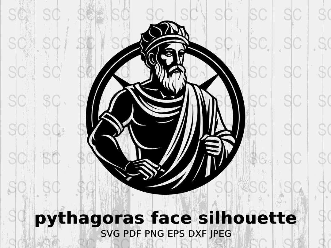 Pythagoras Silhouette SVG, Ancient Greek Mathematician Icon Clipart ...