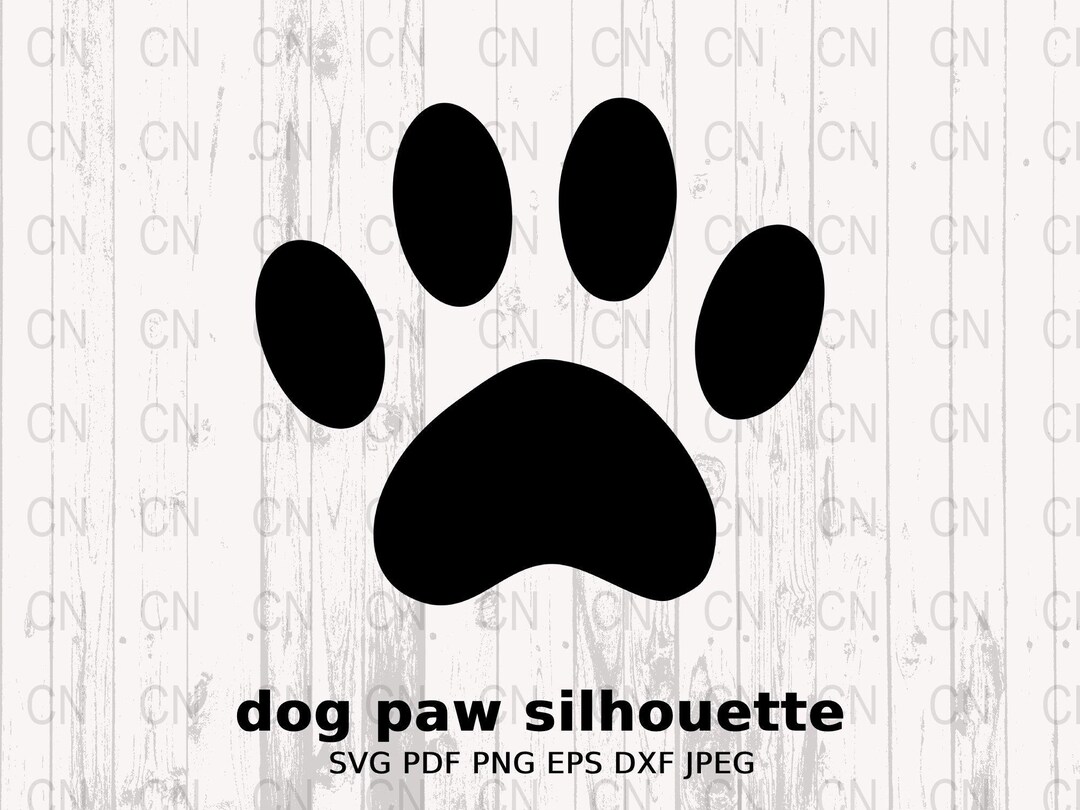 Dog Paw Silhouette SVG, Pet Footprint Clipart, Animal Paw Vector, Dog ...