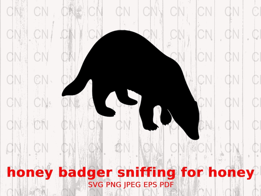 Honey Badger Silhouette SVG, Wild Animal Clipart, Wildlife Vector ...