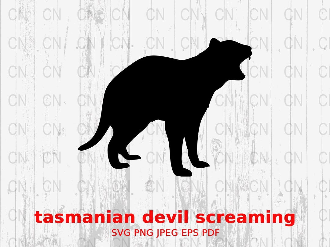 Screaming Tasmanian Devil SVG, Wild Animal Silhouette, Primate Clipart ...