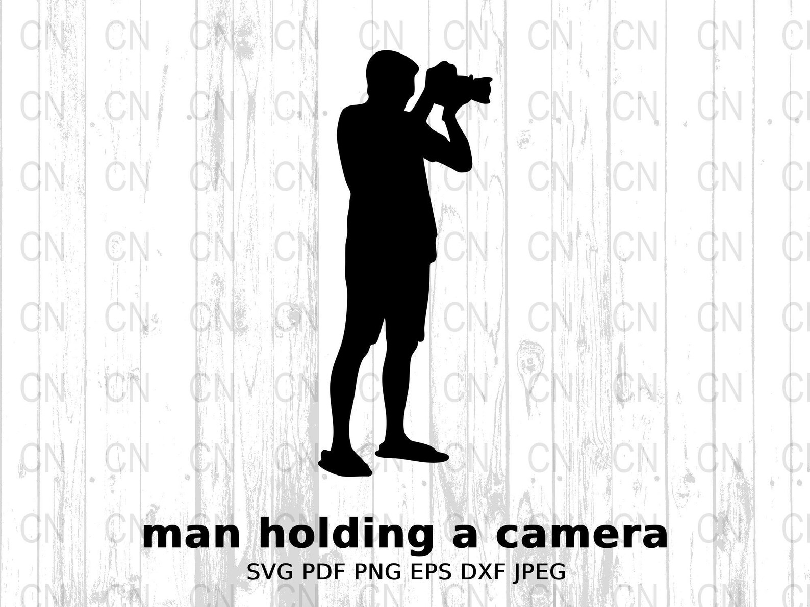 Man Holding a Camera Silhouette SVG, Photographer Clipart, Photography ...