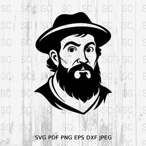 Ferdinand Magellan Silhouette SVG, Explorer Clipart, Historical Icon ...