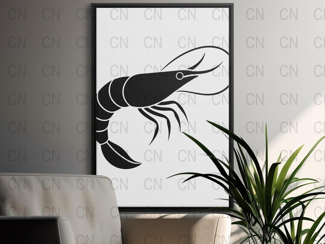 Shrimp Svg Png Jpeg Dxf, Vector Cutting Files for Silhouette Cameo ...