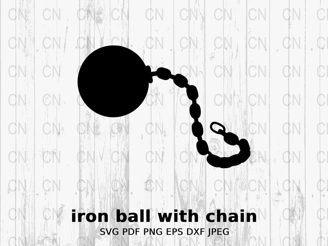 Iron Ball With Chain Silhouette SVG, Ball and Chain Clipart, Prisoner ...