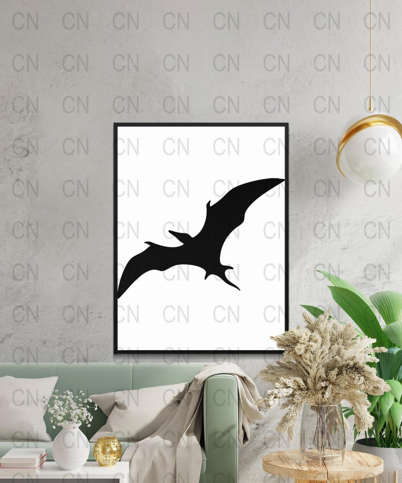 Pterodactyl Silhouette SVG, Dinosaur Clipart, Jurassic Cut File, Flying ...