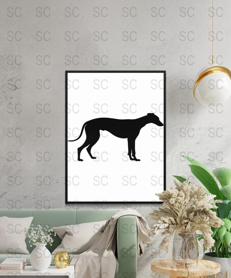 Silueta de galgo italiano SVG, clipart de raza de perro, vector de ...
