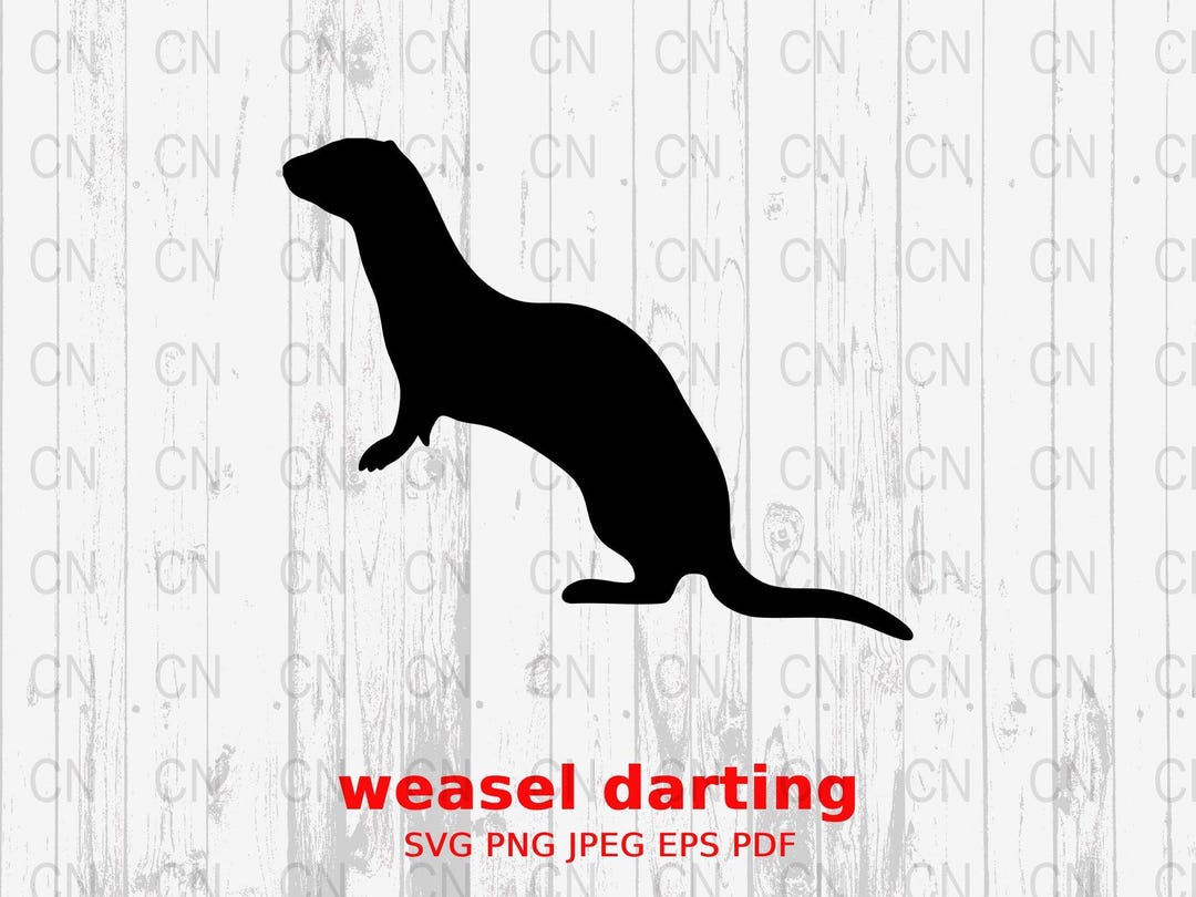 Weasel Darting SVG, Small Animal Silhouette, Wildlife Clipart, Nature ...