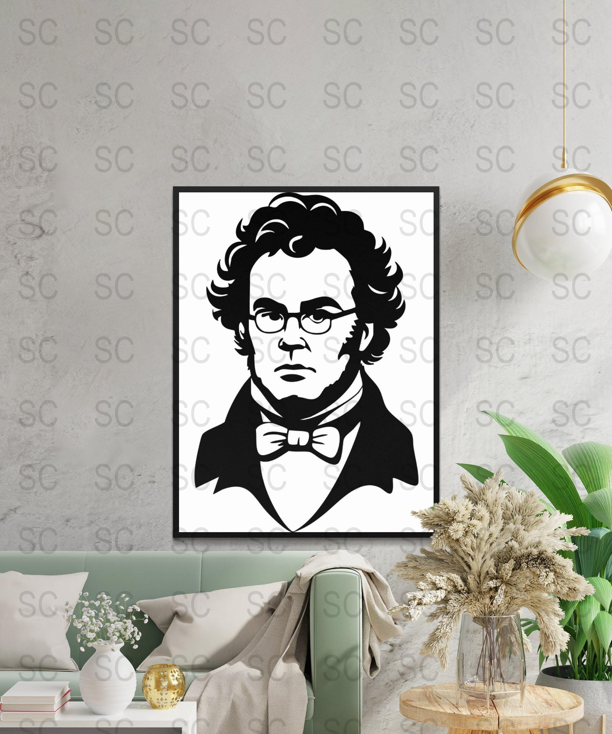 Franz Schubert SVG, Composer Clipart, Schubert Silhouette Cut File ...