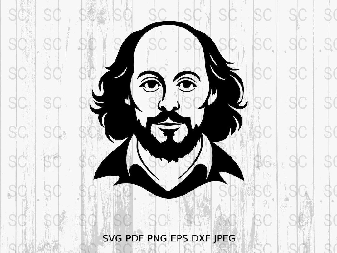 William Shakespeare Silhouette SVG, Poet and Playwright Clipart ...