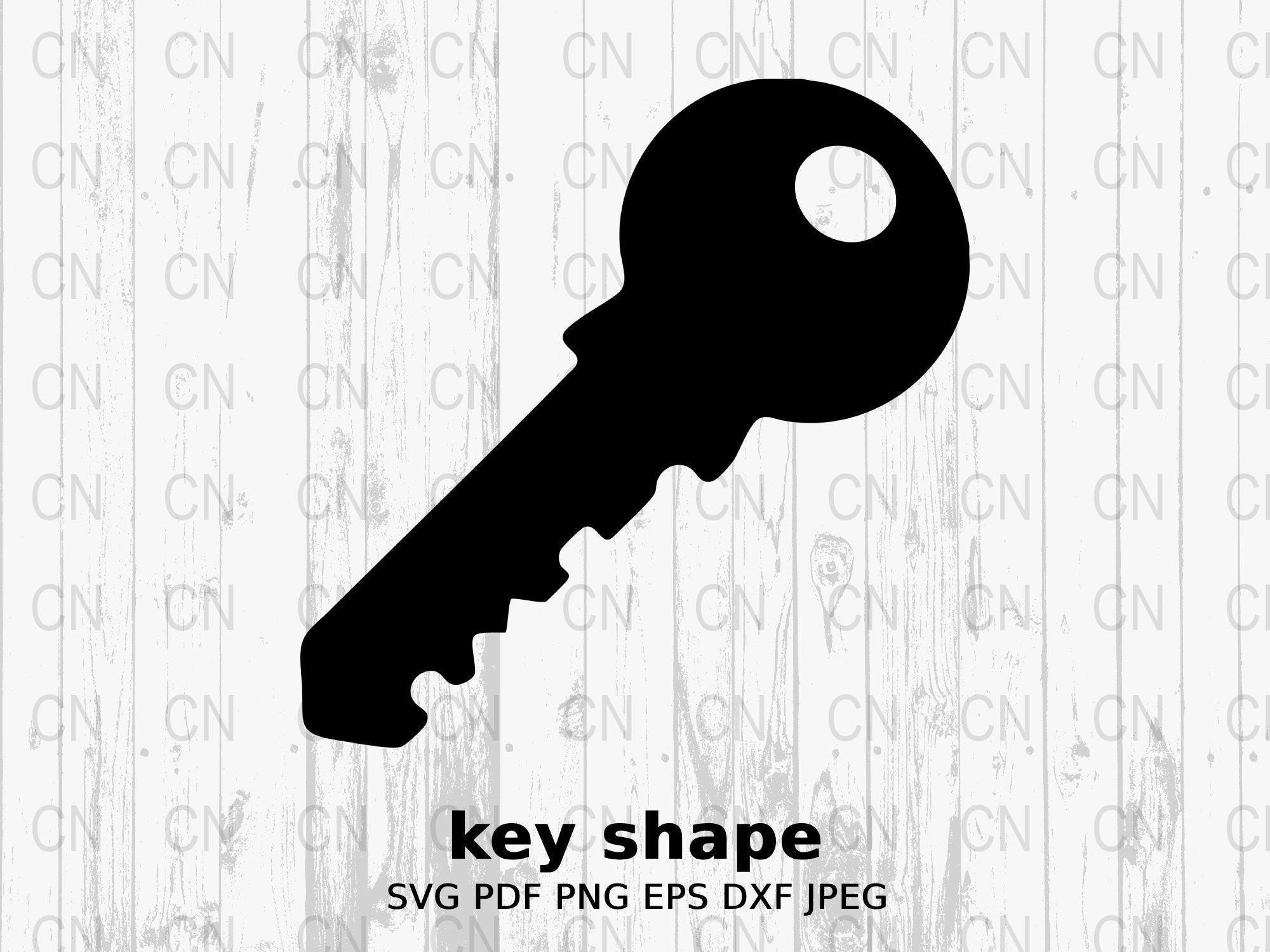 Key Shape Silhouette SVG, Vintage Key Clipart, Retro Key Vector, Unlock ...