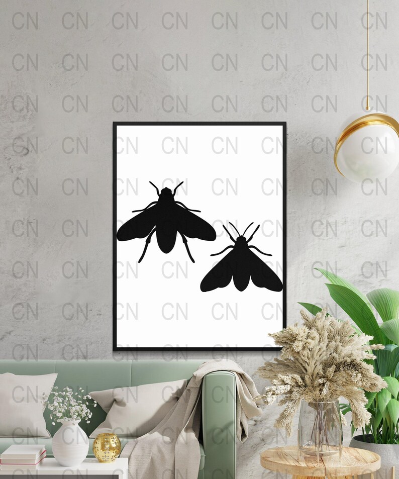 Gnats Silhouette SVG, Insect Clipart, Flying Bugs Vector, Digital Cut ...