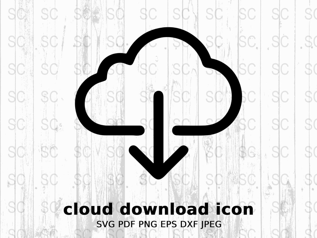 Cloud Download Icon Silhouette SVG, File Transfer Clipart, Cloud ...