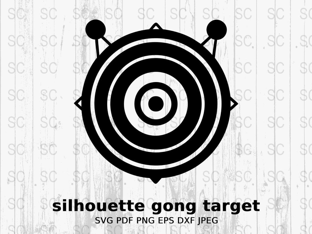 Gong Target Silhouette SVG, Bullseye Clipart, Archery Target Cut File ...