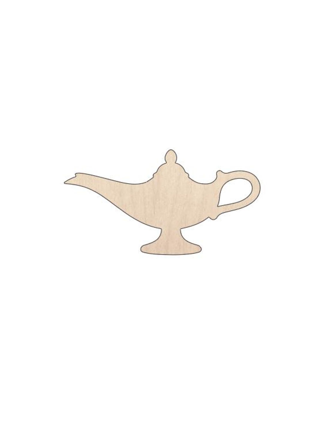 Genie Lamp Wooden Cutout Blank, Unfinished Wood Magic Lamp Shape for ...