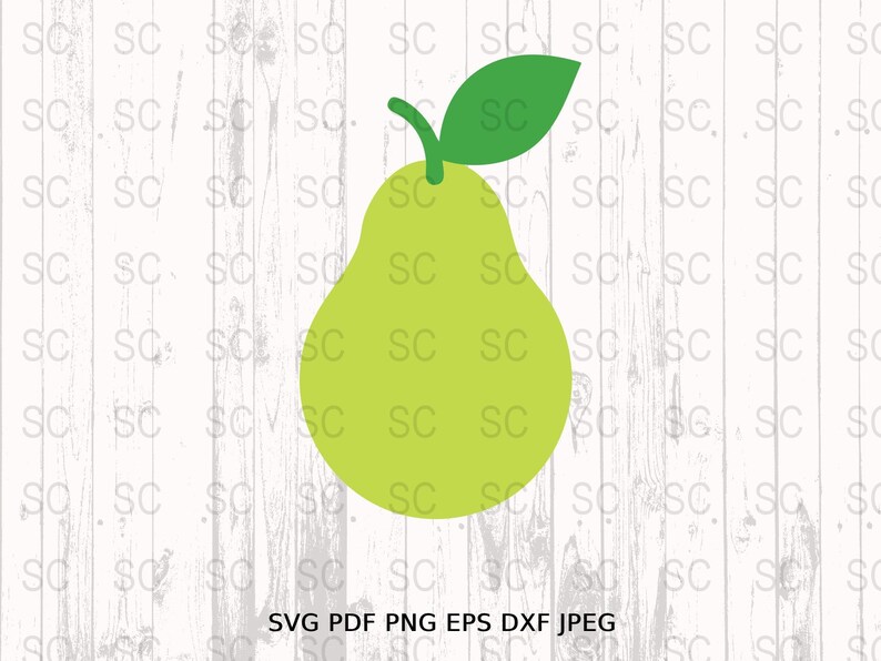 Pear SVG | Fresh Fruit Clipart | Digital Pear Design | Juicy Pear Cut ...