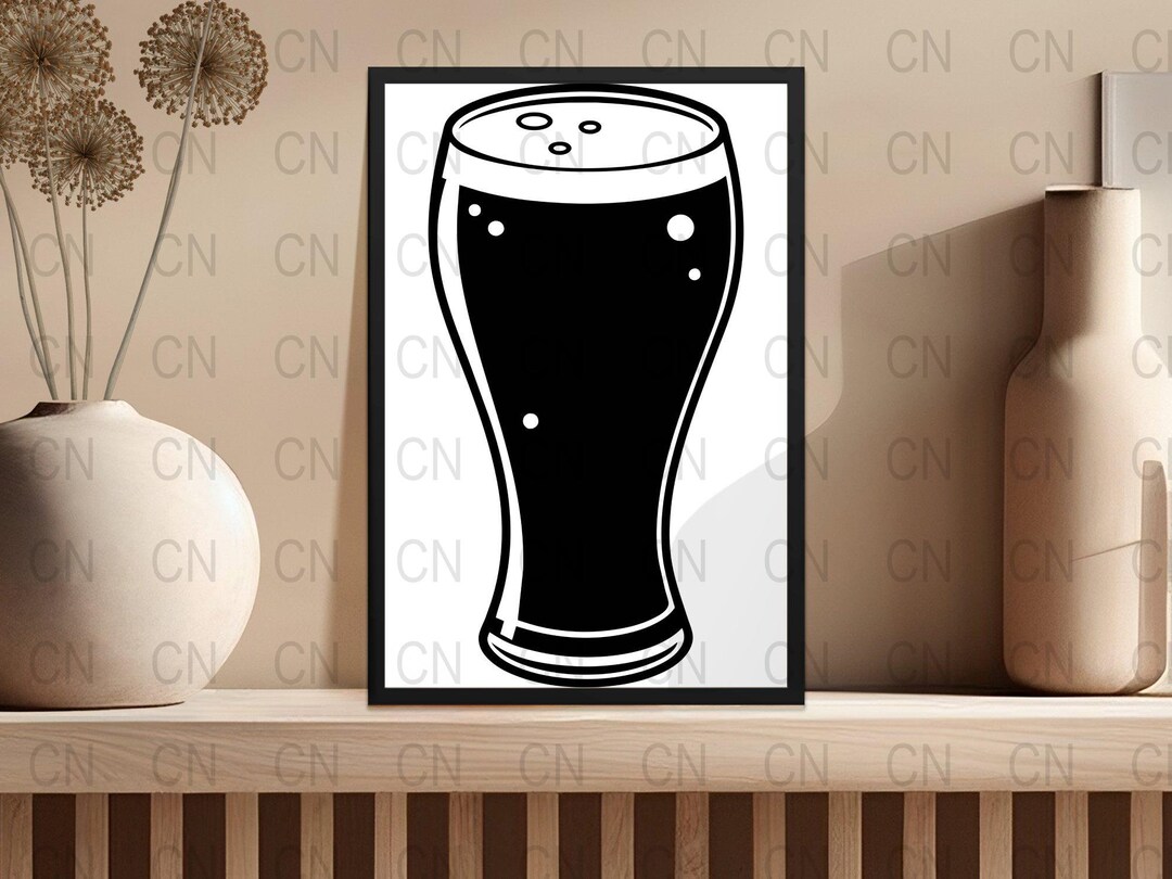 Digital Beer Glass SVG Image, Printable Beer Wall Art, Instant Download ...