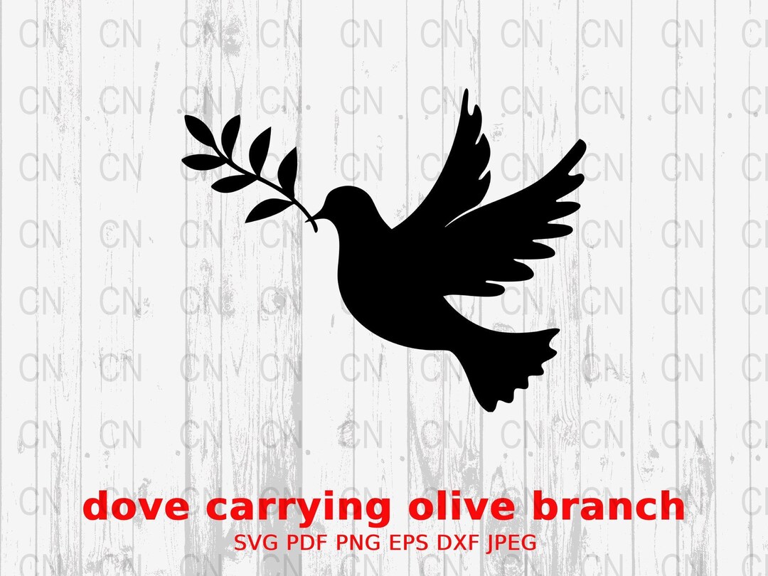Taube mit Olivenzweig Silhouette SVG, Peace Bird Clipart, Naturszene ...