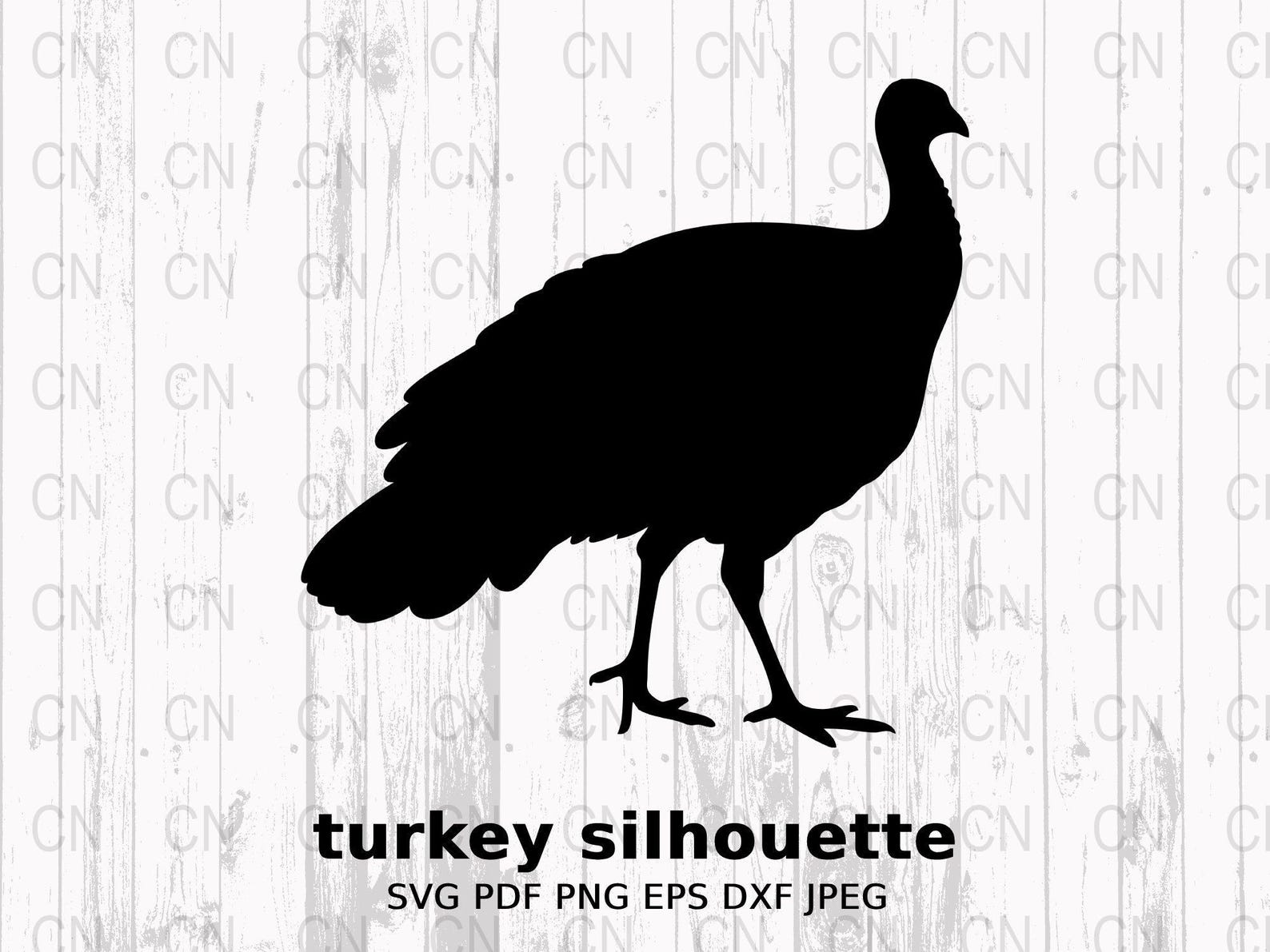 Turkey Silhouette SVG, Thanksgiving Clipart, Turkey Vector, Fall ...