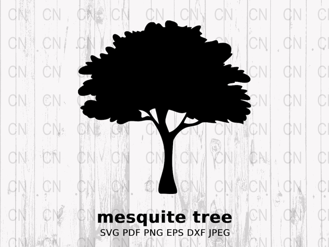 Mesquite Tree Silhouette SVG, Desert Tree Clipart, Arid Landscape ...
