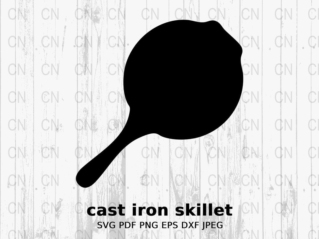 Cast Iron Skillet Silhouette, Cast Iron Skillet SVG, Cooking Tool ...