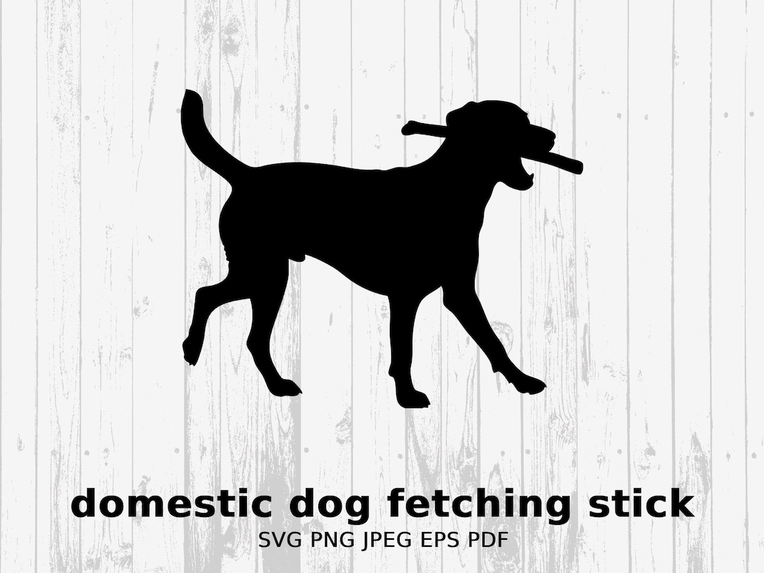 Dog Silhouette,dog Fetching Stick SVG, Pet Animal Silhouette, Wildlife ...