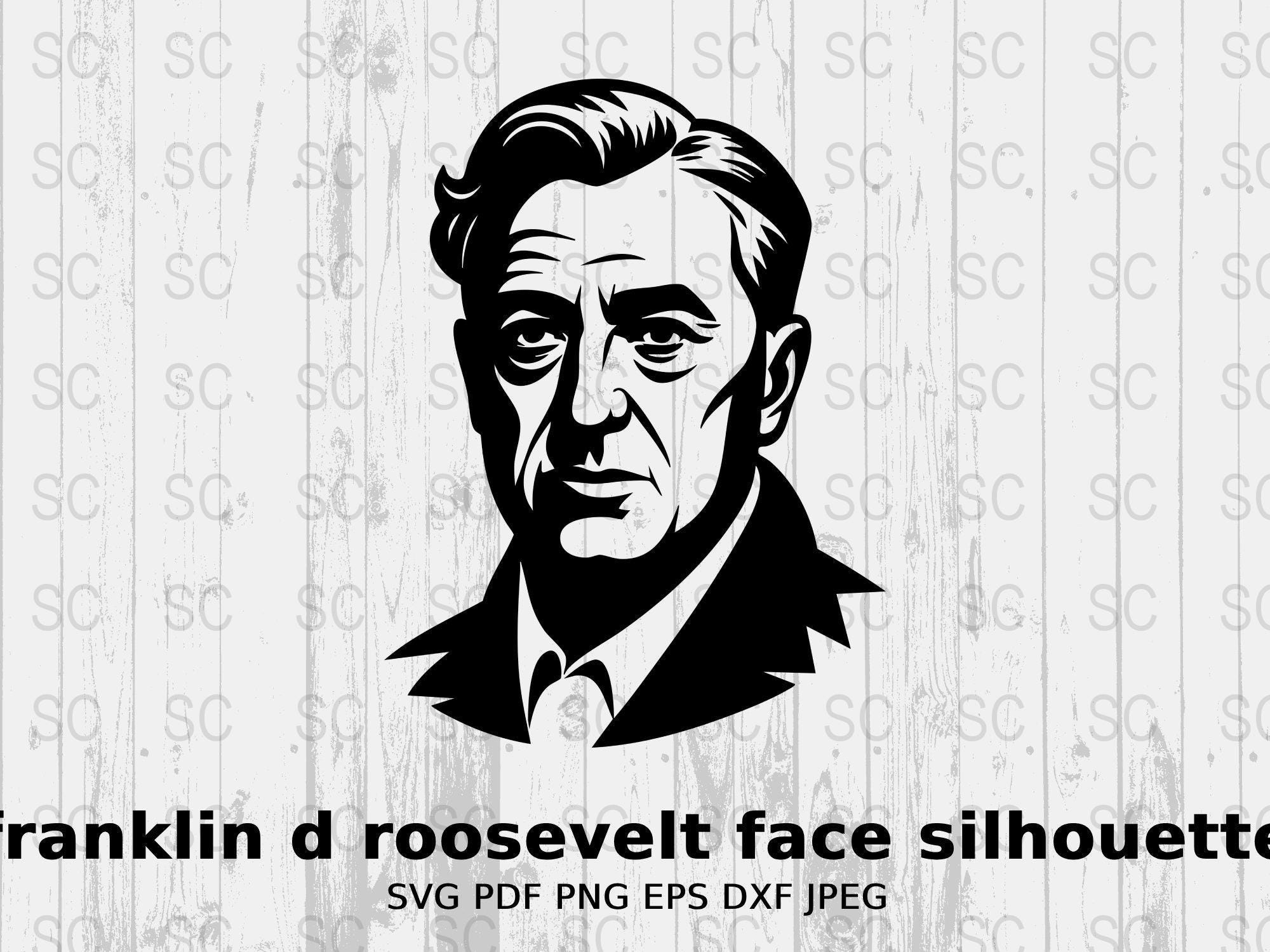 Franklin D. Roosevelt Face Silhouette SVG, U.S. President Portrait ...