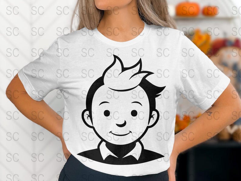 Silueta de Tintín (SVG), personaje de cómic, detective belga, icono de ...