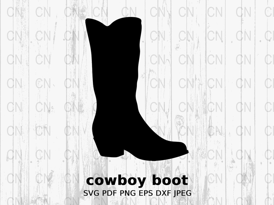 Cowboy Boot Silhouette SVG, Western Boot Clipart, Country Style Vector ...