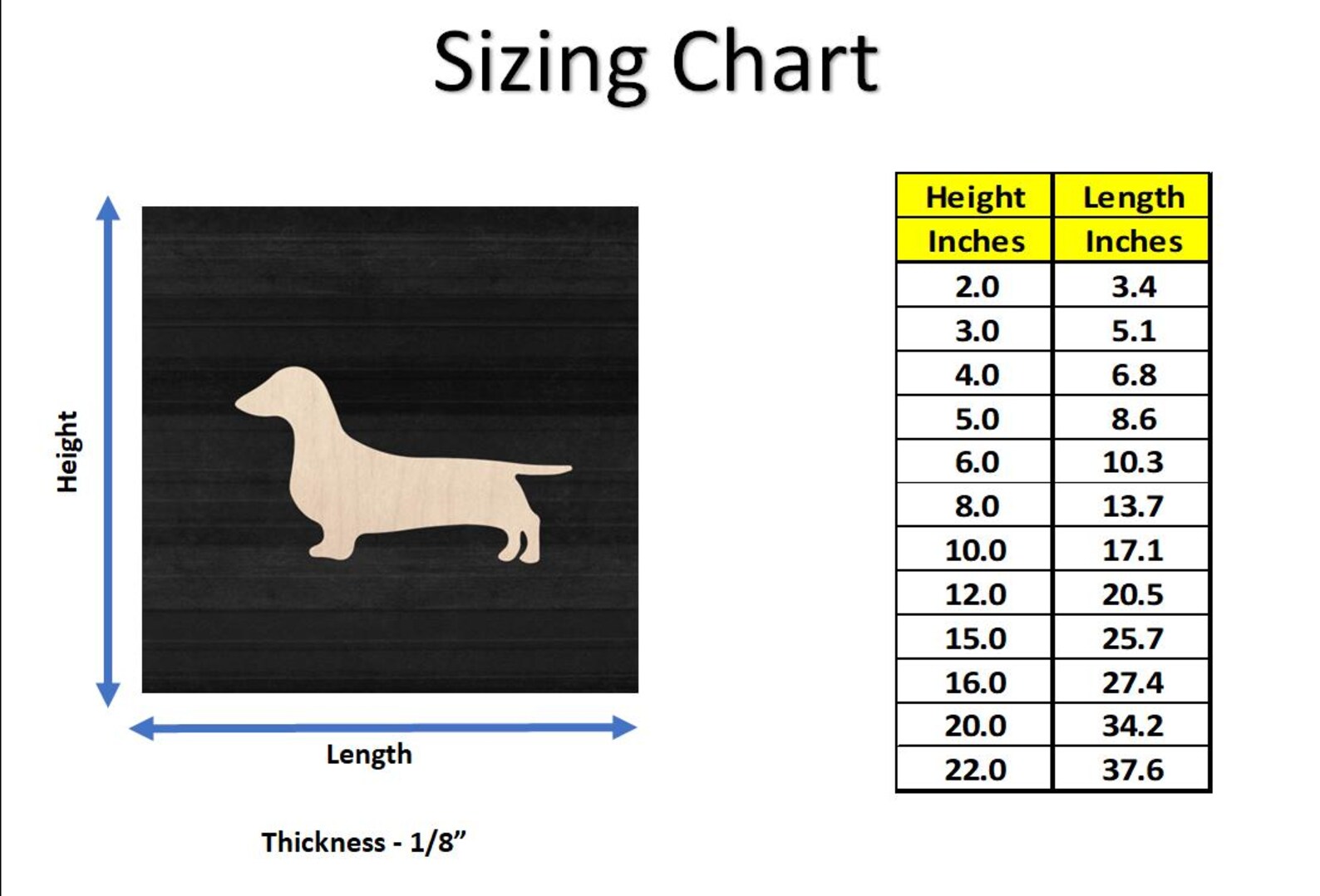 Dachshund Sausage Dog Shape | Laser Cut Baltic Birch Plywood Shapes ...