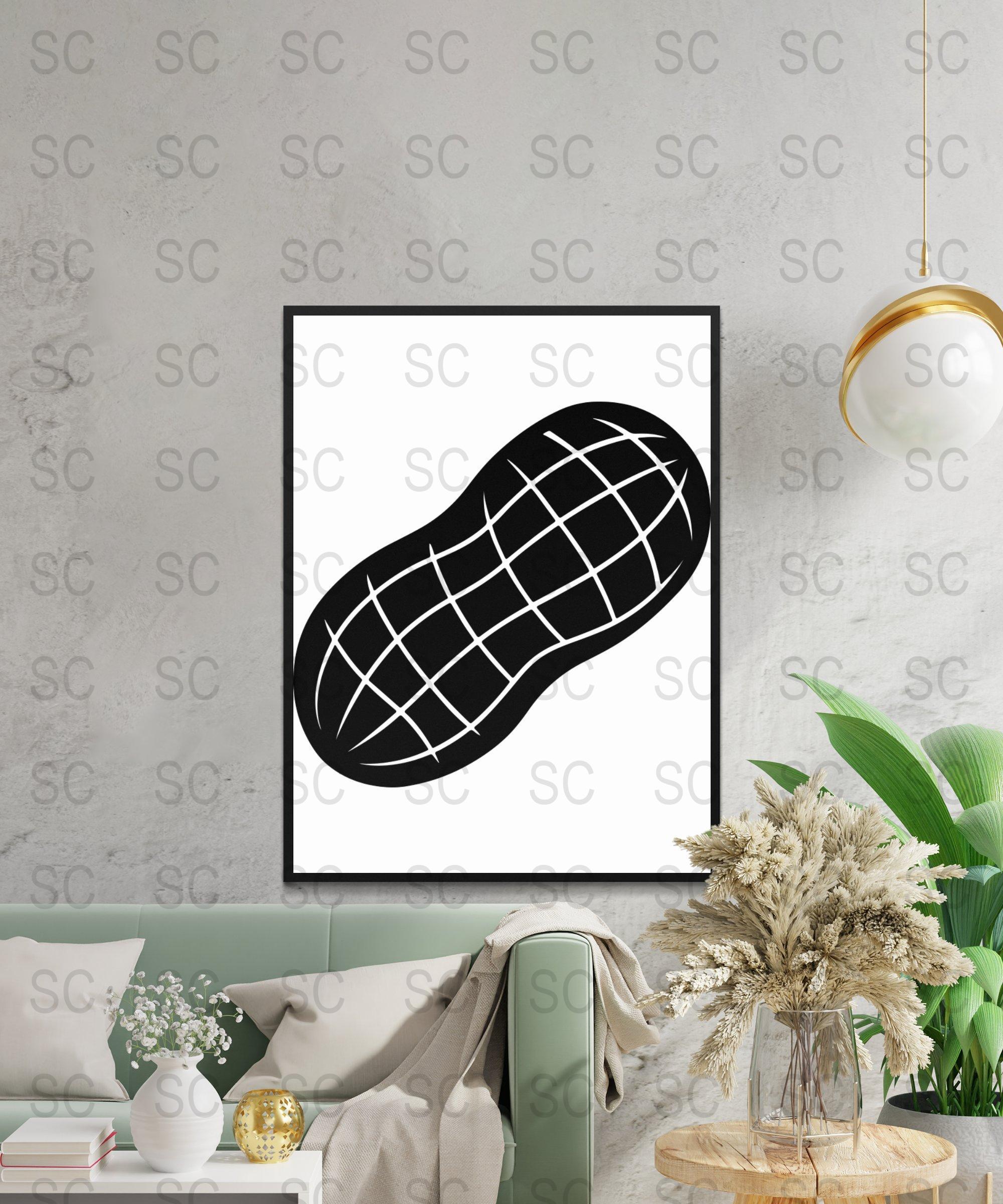 Peanut SVG, Nut Silhouette, Snack Clipart, Food Vector, Shell and ...