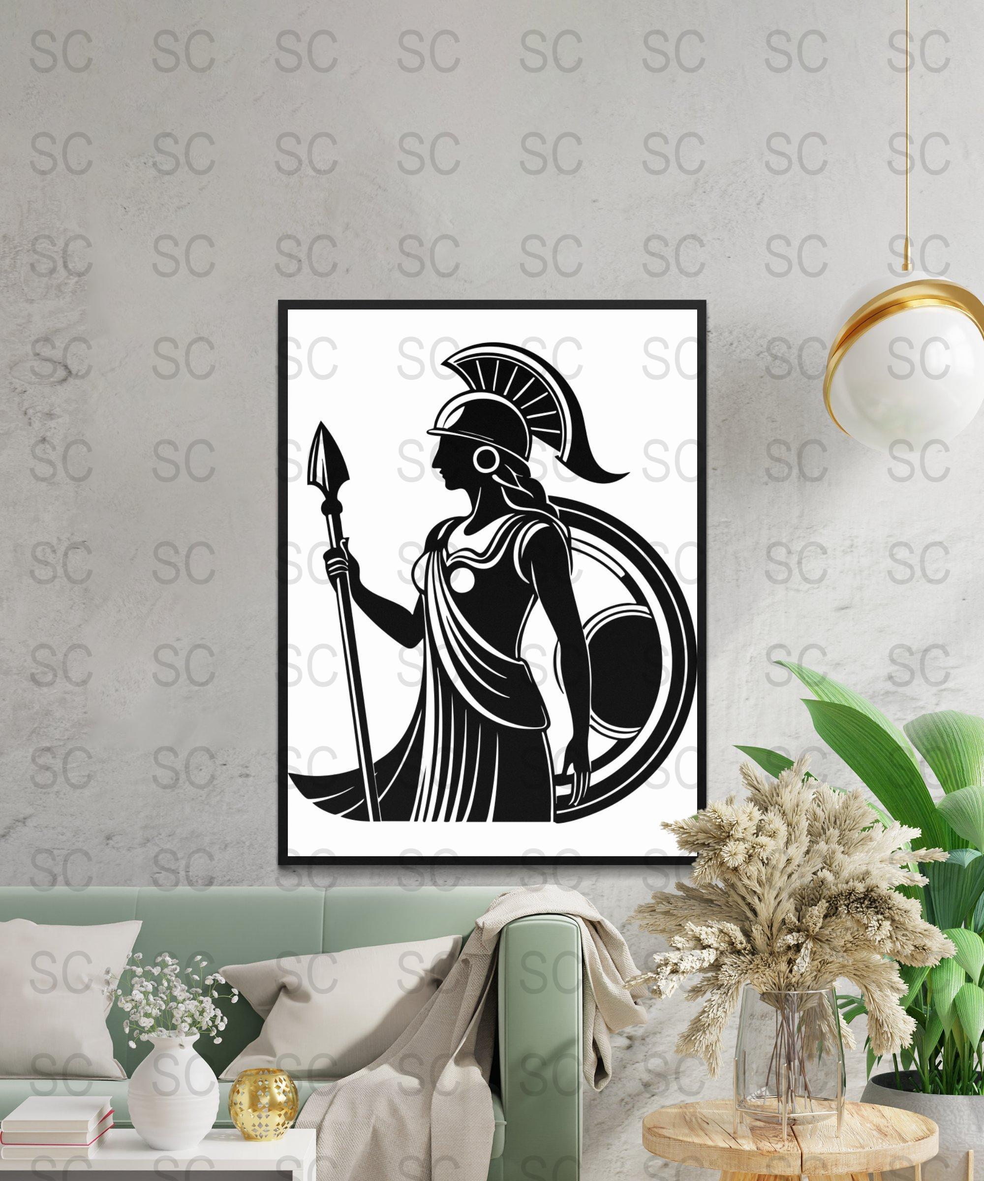 Athena Silhouette SVG, Greek Goddess Clipart, Warrior Goddess Cut File ...