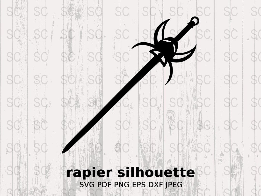 Rapier Silhouette SVG, Sword Icon Clipart, Historical Weapon Cut File ...