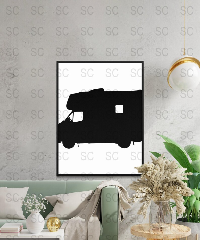 RV Silhouette SVG, Camper Clipart, Recreational Vehicle Vector, RV ...
