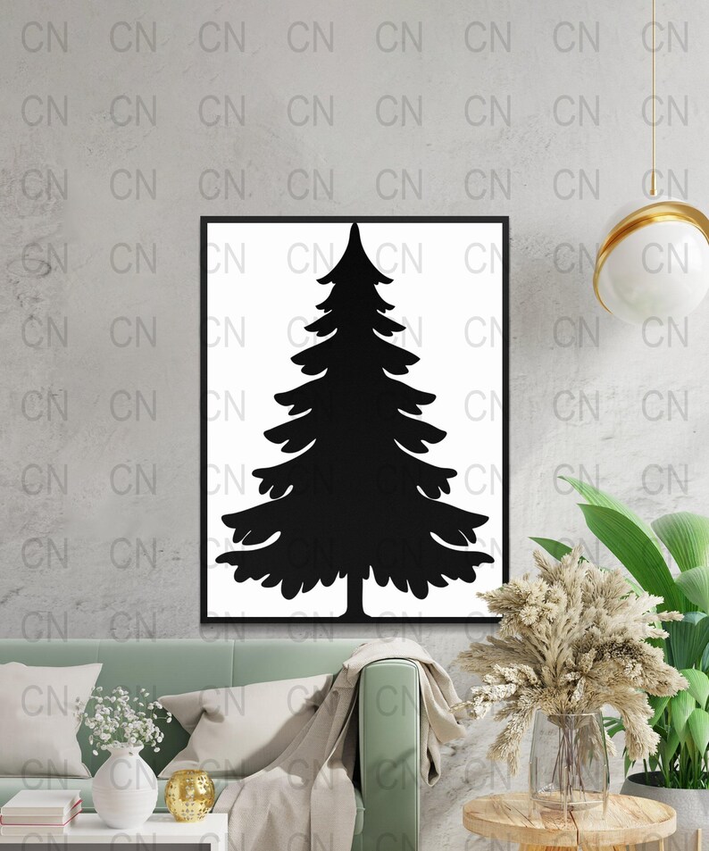 Blue Spruce Tree Silhouette SVG, Evergreen Tree Clipart, Coniferous ...