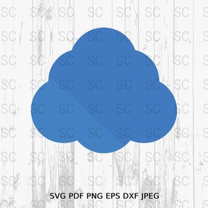 Blue Cloud SVG | Sky Clipart | Digital Cloud Design | Cute Cloud Cut ...