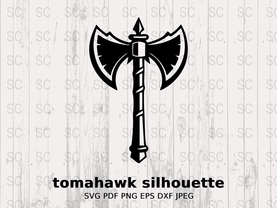 Tomahawk Silhouette SVG, Native American Weapon Icon Clipart, Battle ...
