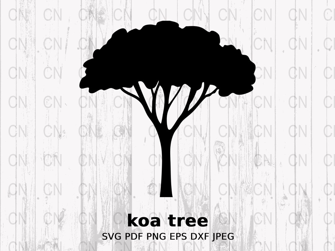Koa Tree Silhouette SVG, Hawaiian Tree Clipart, Tropical Nature Vector ...