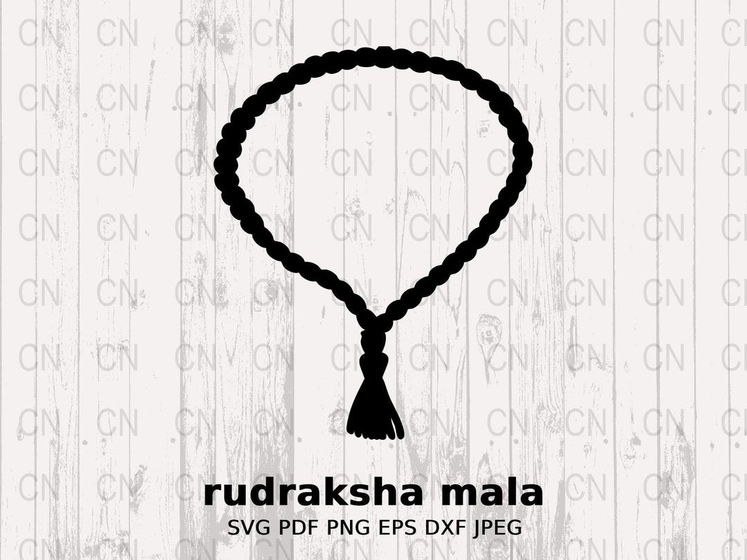 Rudraksha Mala Silhouette, Rudraksha Mala Silhouette SVG, Spiritual ...