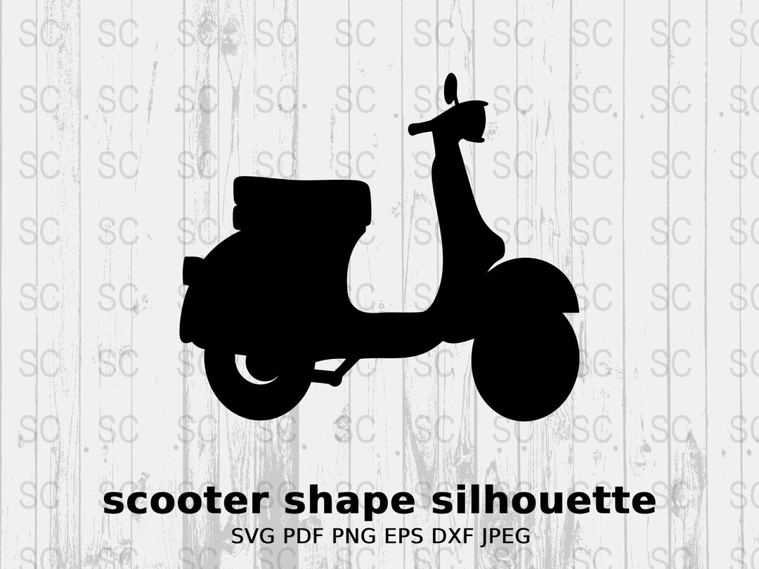 Scooter Shape Silhouette SVG, Scooter Clipart, Personal Vehicle Vector ...