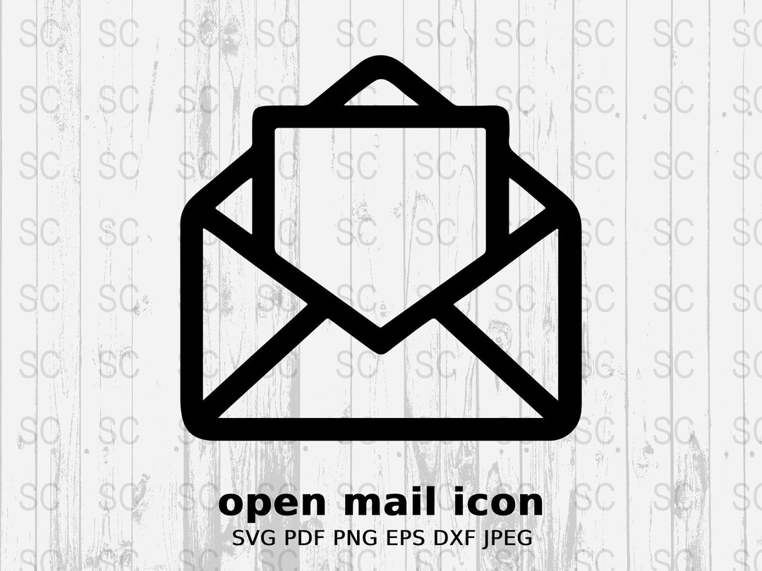 Open Mail Silhouette SVG, Envelope Icon Clipart, Email Symbol Vector ...