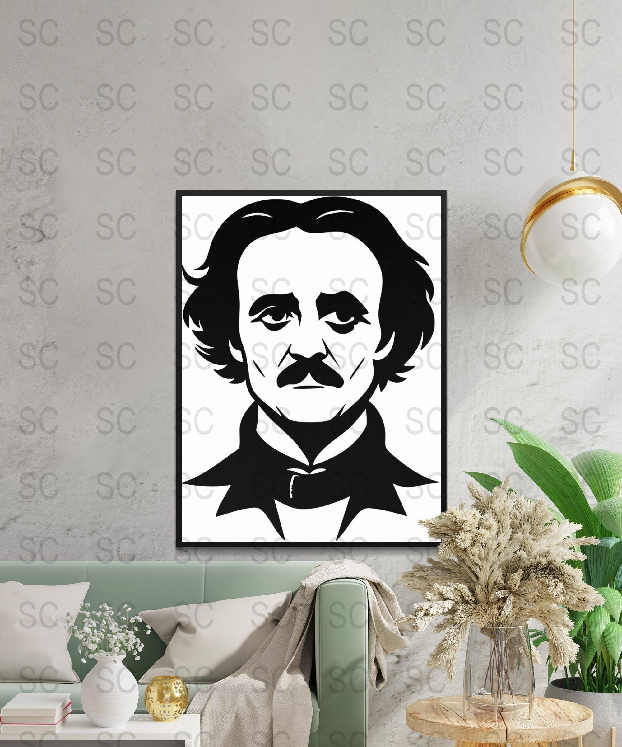 Edgar Allan Poe SVG, Poet Clipart, Poe Silhouette Cut File, Gothic ...