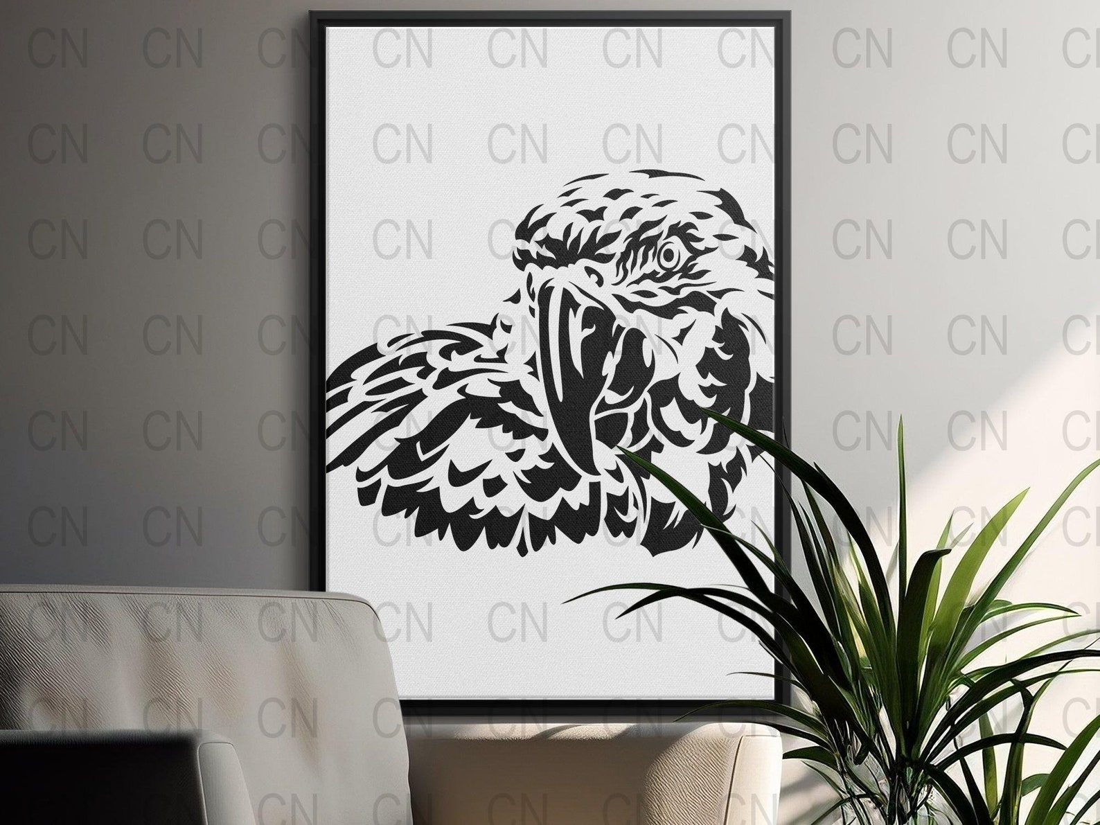 Parrot Stencil Face Svg Png Jpeg Dxf, Vector Cutting Files for ...