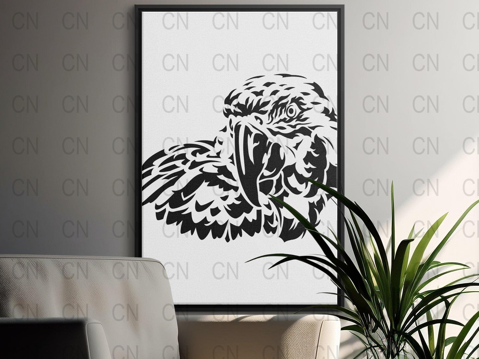 Parrot Stencil Face Svg Png Jpeg Dxf, Vector Cutting Files for ...