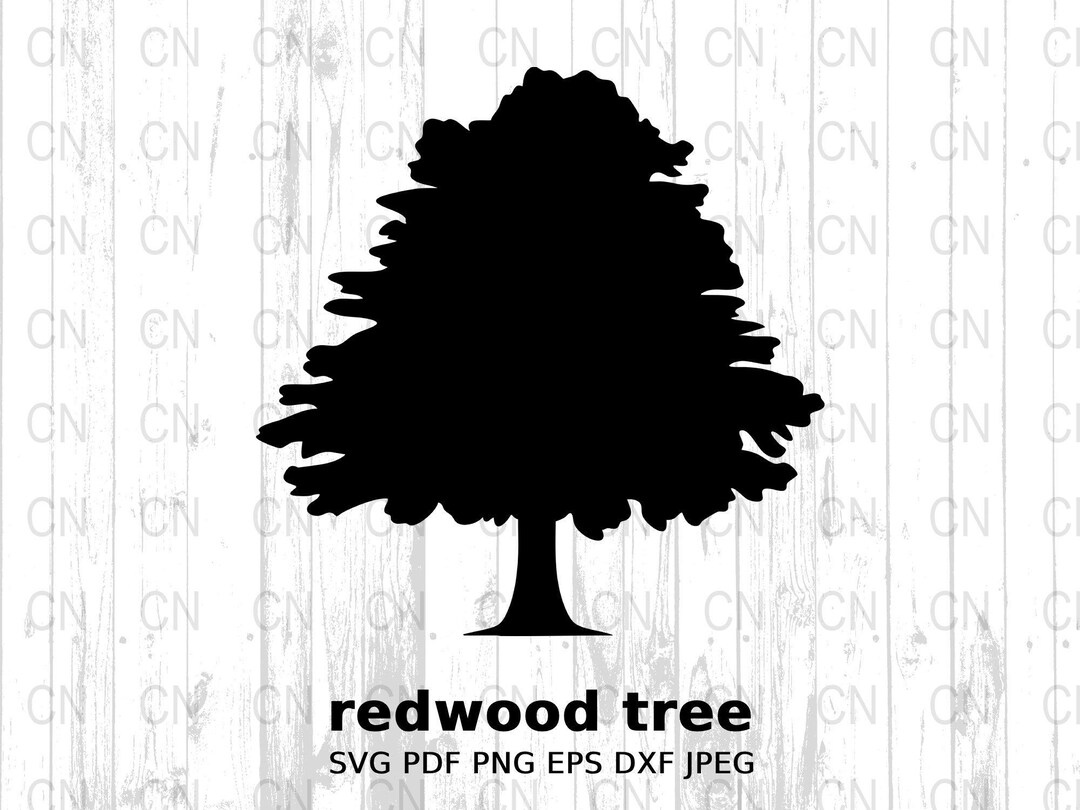 Redwood Tree Silhouette, Redwood Tree SVG, Giant Tree Silhouette ...